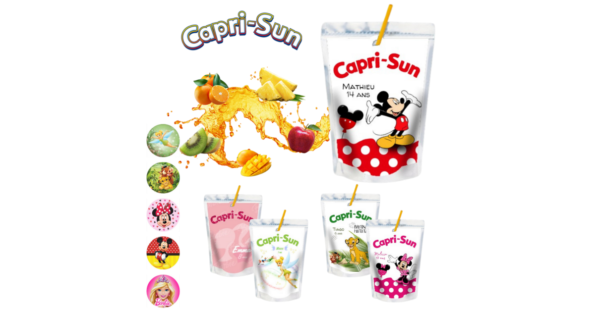 Capri-Sun personnalisé Personnages - Boissons/Capri-Sun - L'Atelier Créations